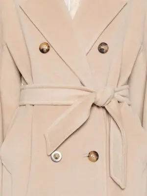 Max Mara Madame Belted Double-breasted Coat - Sand-colored
