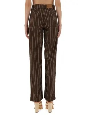Baum Und Pferdgarten Pinstriped Wide Leg Jeans - Black