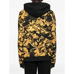 Versace Baroque Print Hoodie - Black
