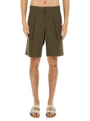 Aspesi Lou Bis Poplin Shorts - Green
