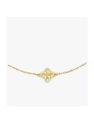 Tory Burch Kira Clover 18kt Gold-plated Necklace - Yellow