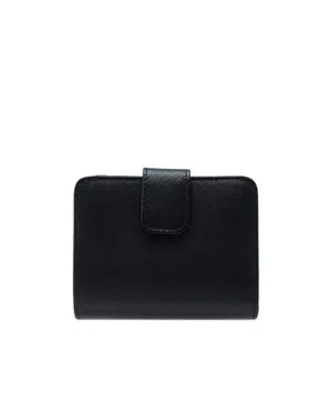 Prada Logo Plaque Small Wallet - Black