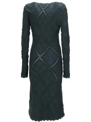 Burberry Long Sleeve Diamond Knit Dress
