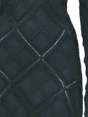 Burberry Long Sleeve Diamond Knit Dress