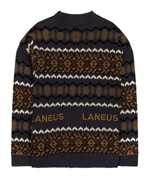 LANEUS Jacquard Cardigan