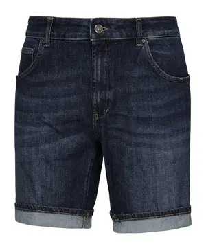 DONDUP Regular Fit Low Waist Denim Shorts With Ruffle Hem - Black