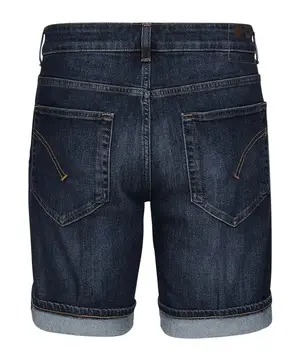 DONDUP Regular Fit Low Waist Denim Shorts With Ruffle Hem - Black
