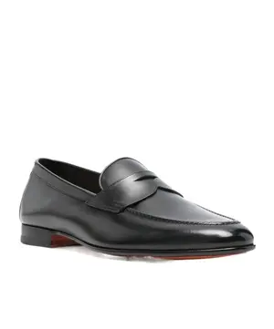 Santoni Slip-on Penny Loafers - Black