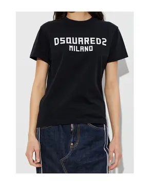 Dsquared2 Logo Printed Crewneck T-shirt - Black