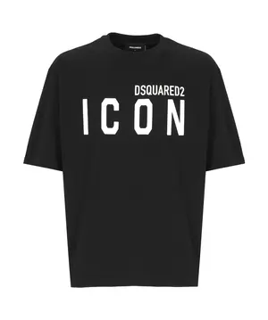 Dsquared2 Icon Logo Printed Crewneck T-shirt - Black