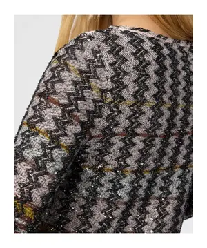 Missoni Long Sleeve Sequin Embellished Crewneck Mini Dress