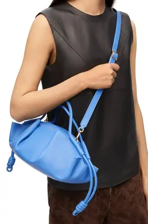 Loewe Small Paseo Bag In Shiny Nappa Calfskin - Blue