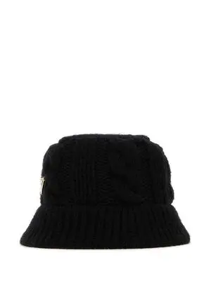 Prada Cable-knit Bucket Hat - Black
