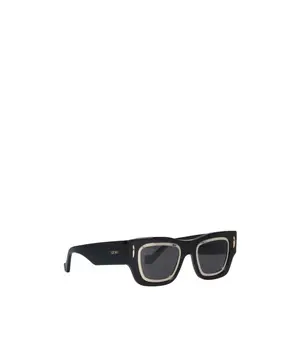 Loewe Rectangular Frame Sunglasses With Logo Detail - Black