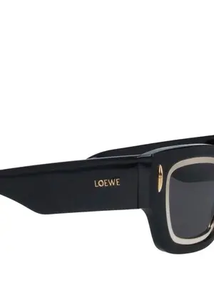 Loewe Rectangular Frame Sunglasses With Logo Detail - Black