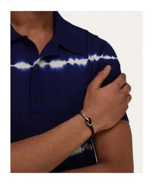 FERRAGAMO Gancini Braided Leather And Palladium-plated Brass Bracelet