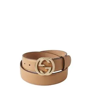 Gucci Interlocking G Logo Belt - Nude