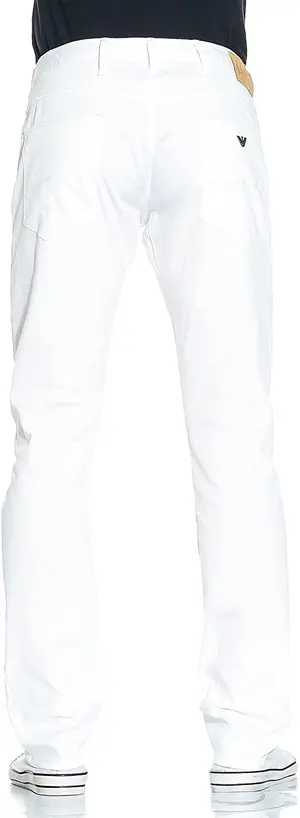 Emporio Armani Logo Straight Leg Jeans - White