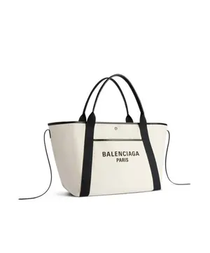 Balenciaga Biarritz Large Tote Bag - Beige/black