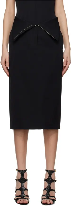 Alexander McQueen Zip Detail Midi Skirt