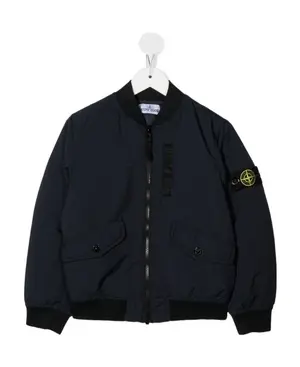 Stone Island Logo-patch Bomber Jacket - Blue