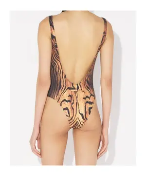 JEAN PAUL GAULTIER High Cut One-piece Swimsuit - Brown