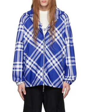 Burberry Checked Hooded Zip-up Jacket