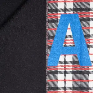 Balenciaga Logo Print Check Scarf