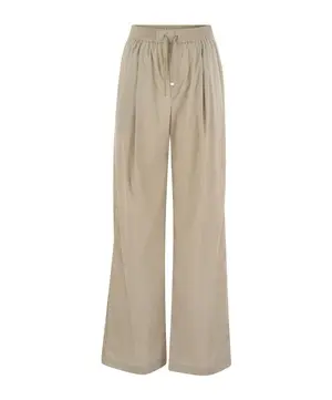 Herno Pleated Wide Leg Trousers - Nude