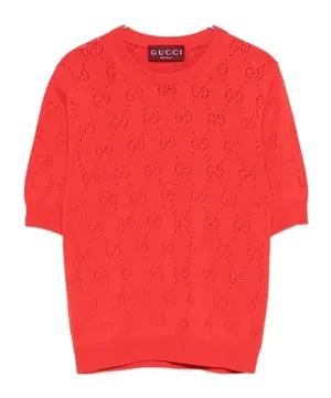 Gucci Short-sleeved Jumper With Gg Motif