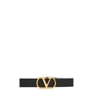 Valentino Garavani Vlogo Plaque Signature Belt - Black