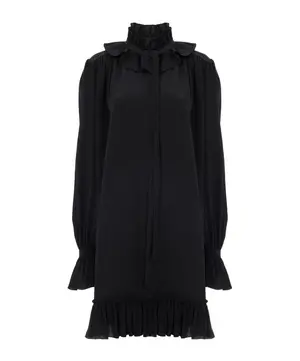 Chloé Long Sleeve Mini Dress With Ruffled High Neck