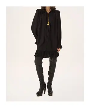 Chloé Long Sleeve Mini Dress With Ruffled High Neck