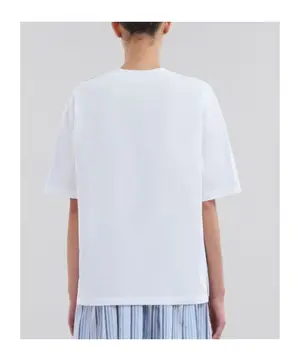 Marni Blue Organic Cotton Boxy T-shirt With Padded Logo