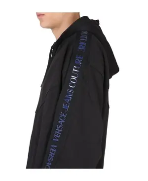 Versace Logo Tape Drawstring Hoodie