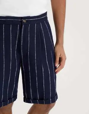 Brunello Cucinelli Pinstriped Double-grain Bermuda Shorts