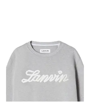LANVIN Crewneck Long-sleeved Sweatshirt With Ribbed Details