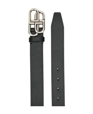 Balenciaga Bb Logo Belt With Silver Buckle