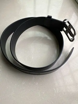 Balenciaga Bb Logo Belt With Silver Buckle