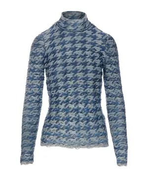 DIESEL® Houndstooth Patterned Turtleneck Sweater