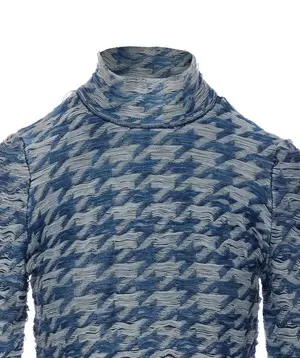 DIESEL® Houndstooth Patterned Turtleneck Sweater