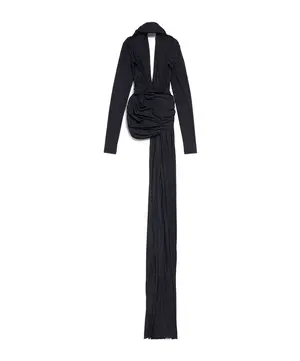 Balenciaga Asymmetrical Open-back Draped Dress
