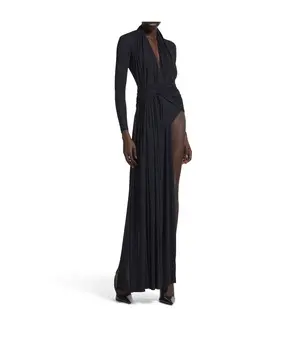 Balenciaga Asymmetrical Open-back Draped Dress