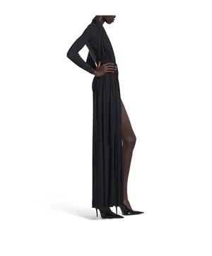 Balenciaga Asymmetrical Open-back Draped Dress