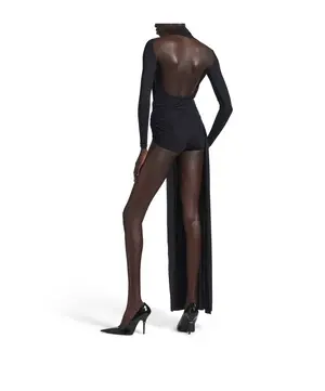 Balenciaga Asymmetrical Open-back Draped Dress