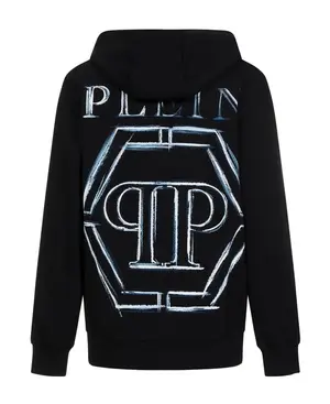 Philipp Plein Logo Printed Long Sleeve Hoodie