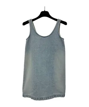 We11Done Sleeveless Denim Dress - Green