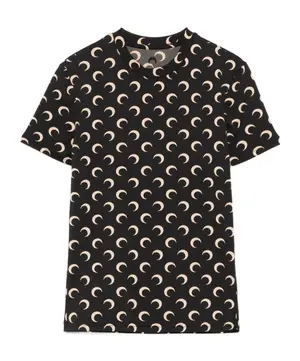 MARINE SERRE Crescent Print Crewneck T-shirt - Black