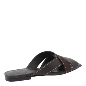 TOD'S Square Toe Weaved Sandals - Black