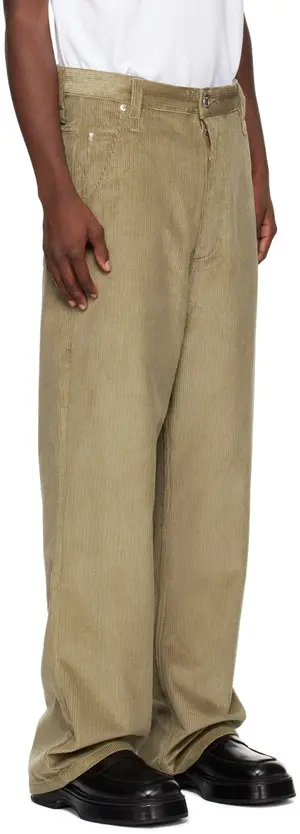 AMI Paris Corduroy Straight Trousers - Brown